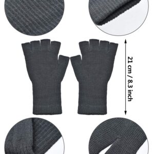 SATINIOR Half-Finger Knit Gloves for Women - Long Cuffed Mittens for Typing and Winter