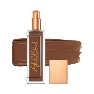 urban decay stay naked weightless liquid foundation (80wo - deep warm - peach undertone), waterproof face makeup, buildable medium coverage with no caking, real-skin matte finish - 1 fl oz