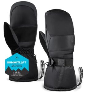 tough outdoors winter ski mittens men & women - adult snow mitts for cold weather - waterproof gloves snowboarding, skiing