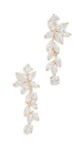 shashi women's irresistible earrings, crystal, clear, gold, one size