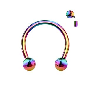 luxe modz internally threaded implant grade 23 solid titanium circular barbell/horseshoe 16 gauge 5/16 8mm sold each (multi-color)