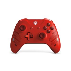 microsoft xbox wireless controller - sport red special edition, bluetooth, windows 10 compatible, 3.5mm headset jack