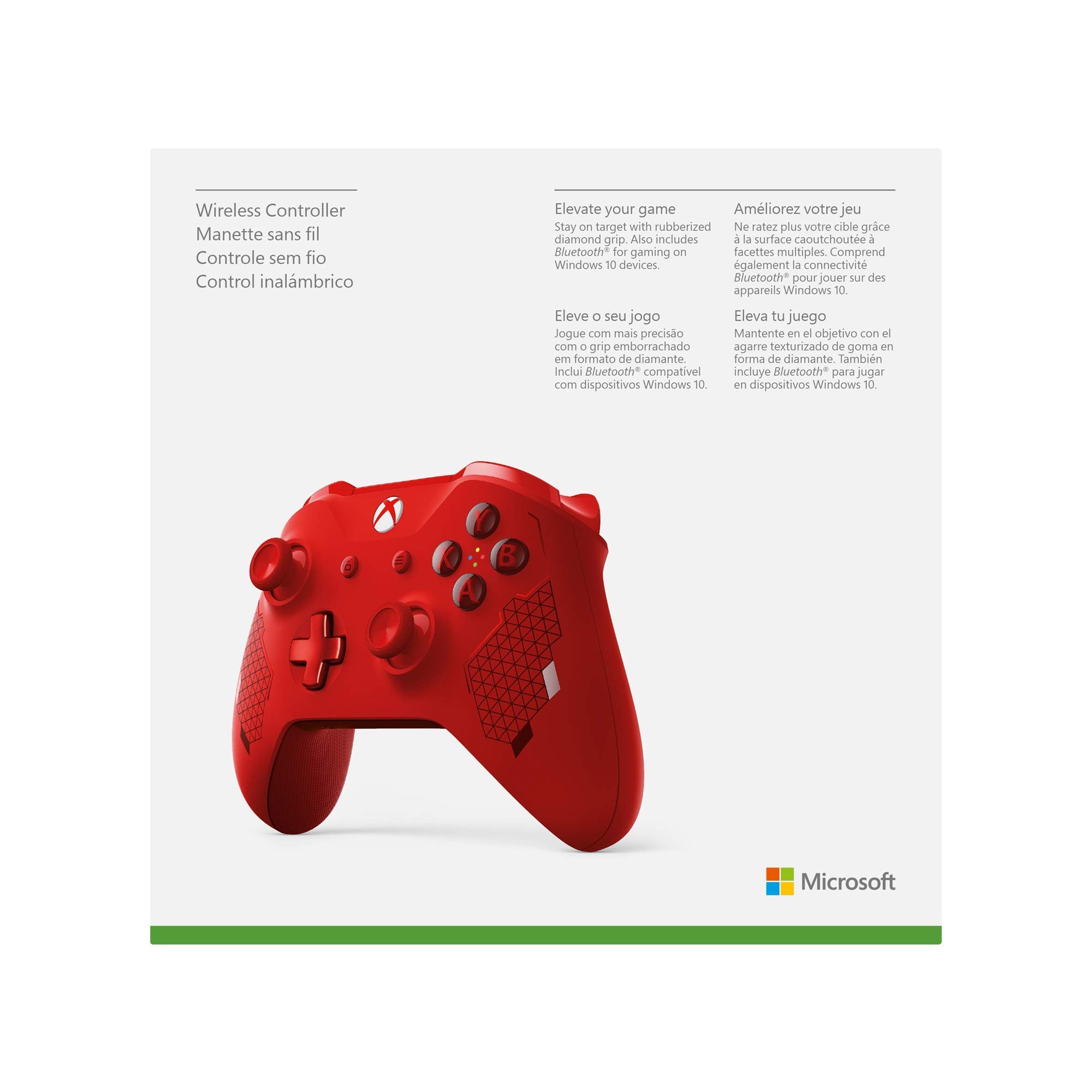 Microsoft Xbox Wireless Controller - Sport Red Special Edition, Bluetooth, Windows 10 Compatible, 3.5mm Headset Jack