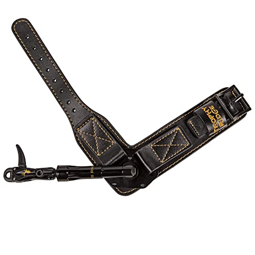 Trophy Ridge 10-Ring Archery Bow Release - Compact Dual-Caliper Design, 360° Rotating Head, 360° Swiveling Arm, Adjustable Length, Trigger Travel Tuning, Premium Leather Buckle Strap