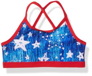 tyr girl's twinkle trinity top, navy/white, m