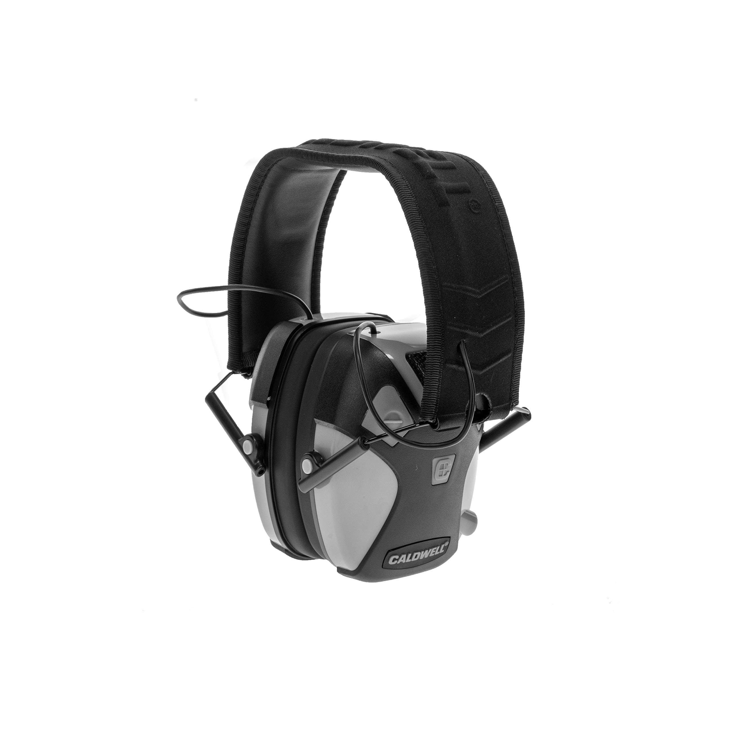 Caldwell E-MAX Pro Electronic Hearing Protection 23-24 NRR - Adjustable Lo Pro Earmuffs for Shooting, Hunting and Range,Grey