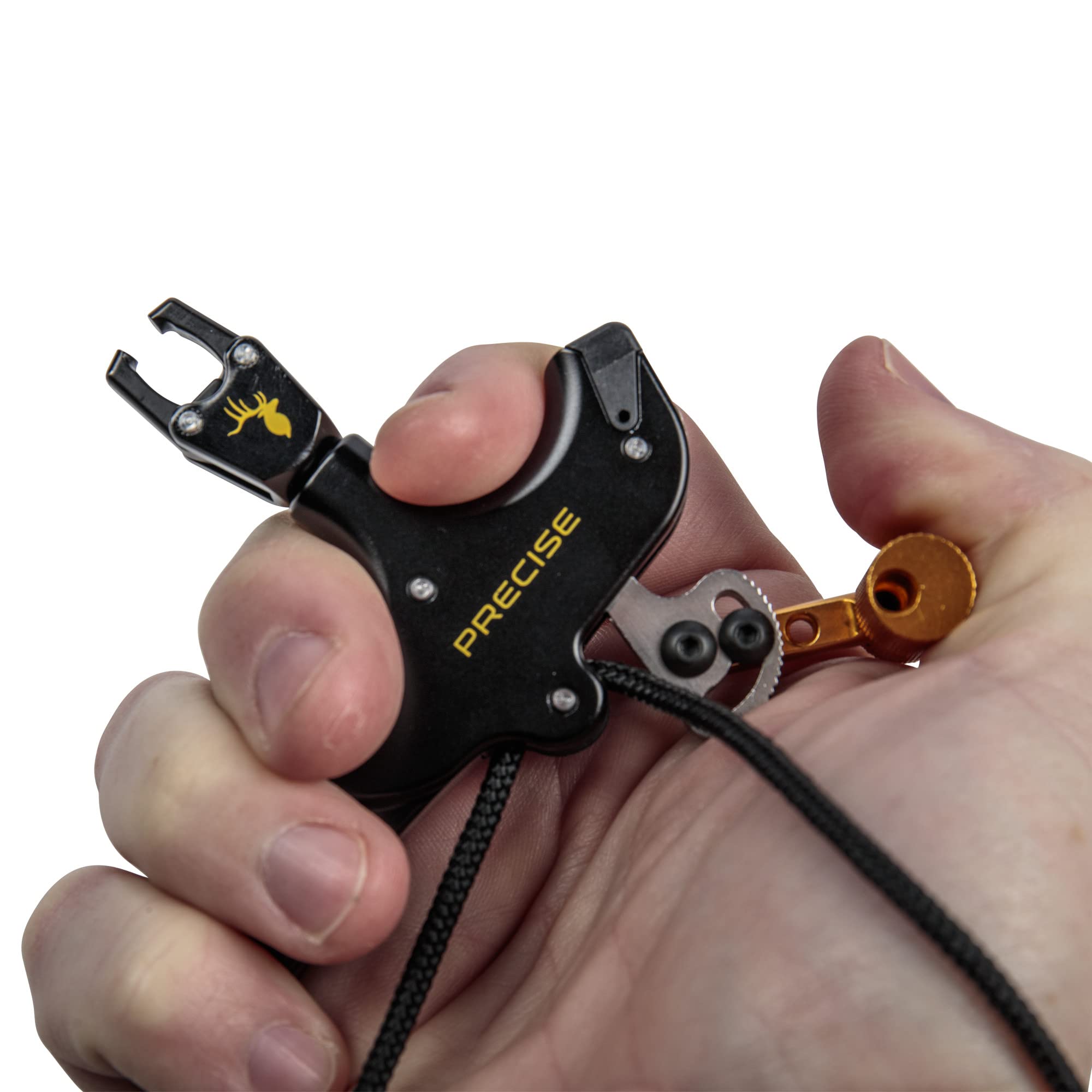 Trophy Ridge Precise Bow Archery Release - 4-Finger Design for Full Drawing Power, Torque-Free 360° Rotation, Smooth Release, Adjustable Thumb Trigger and Caliper Tension, Sling Wrist Strap Included