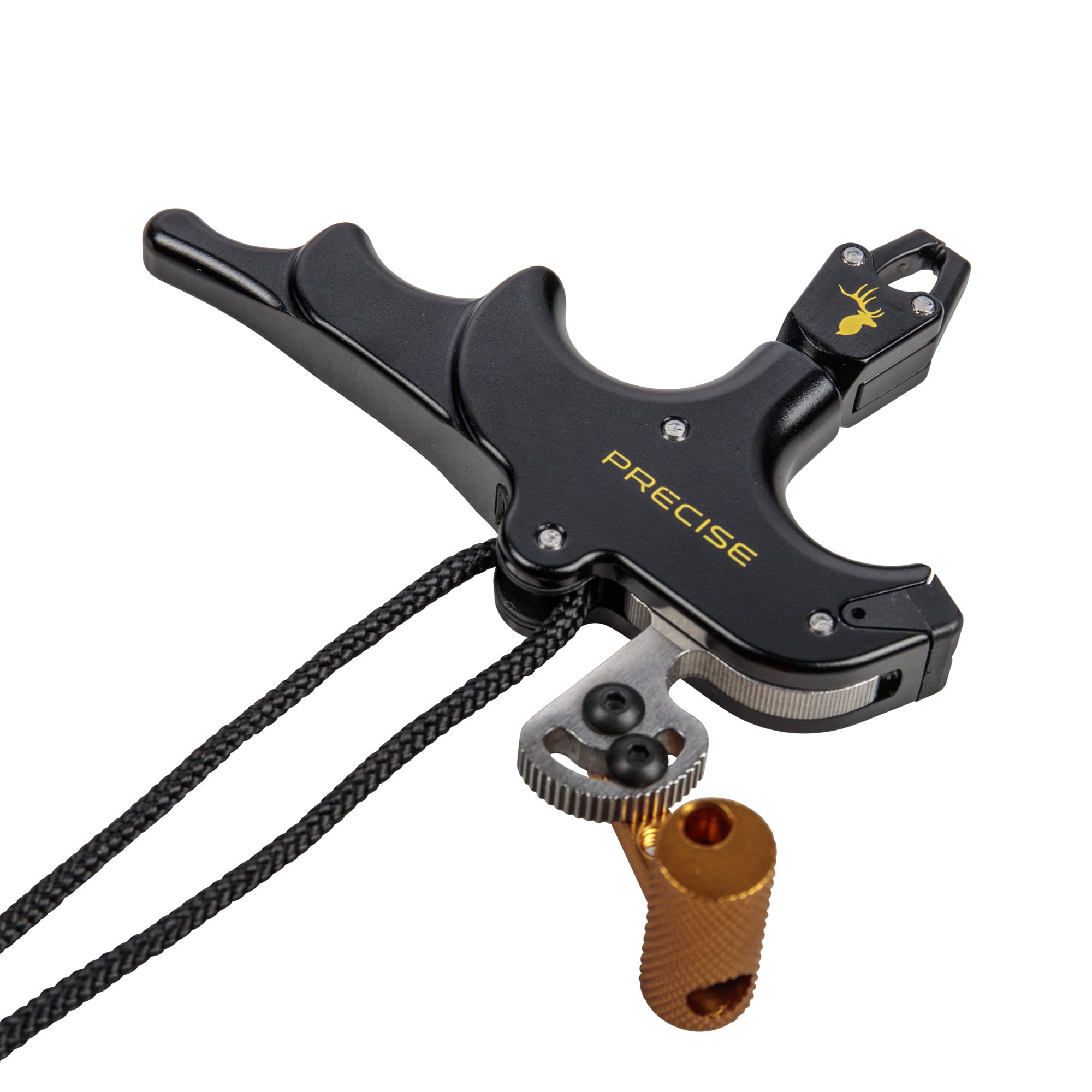 Trophy Ridge Precise Bow Archery Release - 4-Finger Design for Full Drawing Power, Torque-Free 360° Rotation, Smooth Release, Adjustable Thumb Trigger and Caliper Tension, Sling Wrist Strap Included