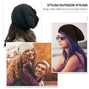 DANMY Winter Hats for Women,Warm Chunky Soft Cable Knit Womens Beanie Hats (A-red/beige/black-3pcs)