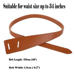 ALAIX Women's Leather Belt Dress Belt for Jumpsuit Coat Fashion Tie a Knot Waist Belt Brown