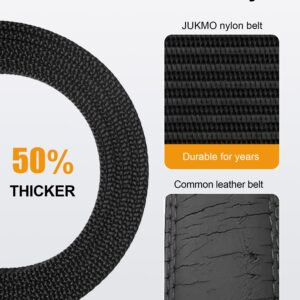 JUKMO Ratchet Belt for Men, Nylon Web Tactical Belt with Automatic Slide Buckle (Black, Medium)