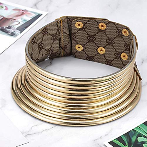 Aijian African Jewelry Statement Chokers Egypt Gold Tone Choker Chunky Leather Collar Necklace/African Choker Punk Necklace Gothic (c-1 set (gold))