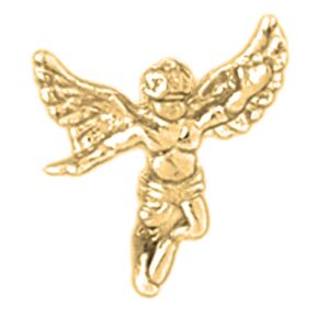 jewels obsession silver angel 3d, lapel pin pendant | 14k yellow gold-plated 925 silver angel 3d, lapel pin pendant