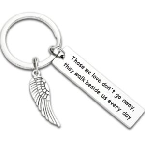 kivosliviz memorial gifts keychain for loss of loved one those we love don't go away they walk beside us everyday remembrance gifts for father mother grandpa grandma