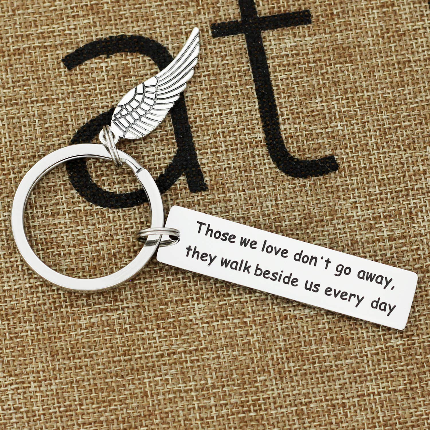 Kivosliviz Memorial Gifts Keychain for Loss of Loved One Those We Love Don't Go Away They Walk Beside Us Everyday Remembrance Gifts for Father Mother Grandpa Grandma