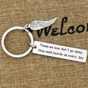 Kivosliviz Memorial Gifts Keychain for Loss of Loved One Those We Love Don't Go Away They Walk Beside Us Everyday Remembrance Gifts for Father Mother Grandpa Grandma