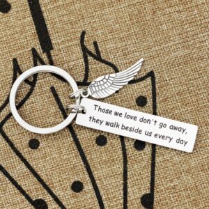 Kivosliviz Memorial Gifts Keychain for Loss of Loved One Those We Love Don't Go Away They Walk Beside Us Everyday Remembrance Gifts for Father Mother Grandpa Grandma