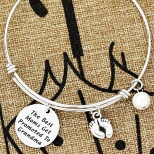 New Grandma Gifts Bracelet The Best Moms Get Promoted to Grandma to Be Jewelry