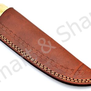 Smart & Sharp Custom Handmade Damascus Steel Hunting Knife/Skinning Knife AA-17280 (Natural Bone)