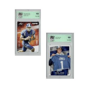 daniel jones ny 2019 leaf hype & panini vip rookie card 2-pack pgi 10