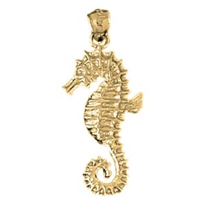 jewels obsession silver seahorse pendant | 14k yellow gold-plated 925 silver seahorse pendant