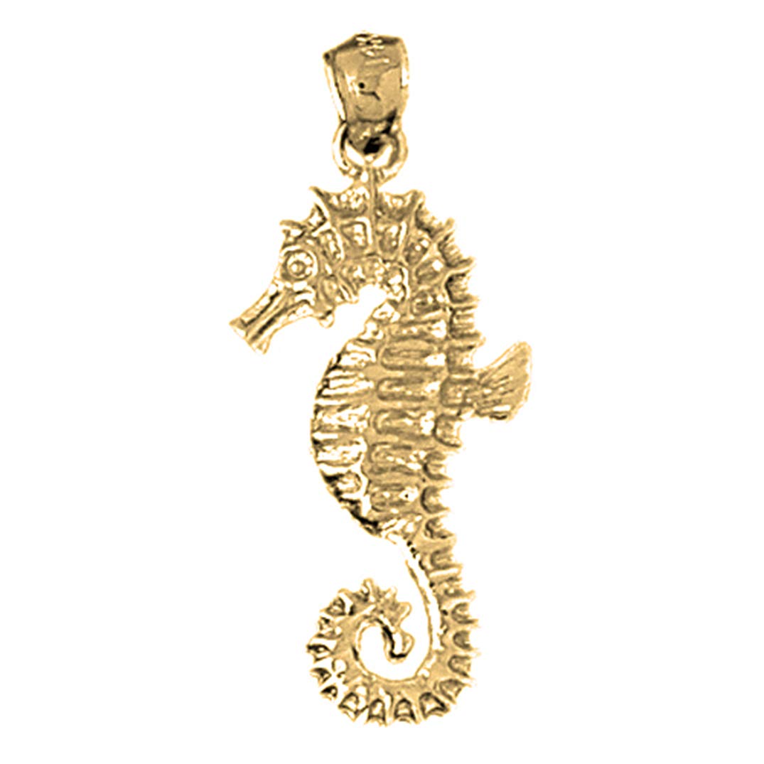 Jewels Obsession Silver Seahorse Pendant | 14K Yellow Gold-plated 925 Silver Seahorse Pendant