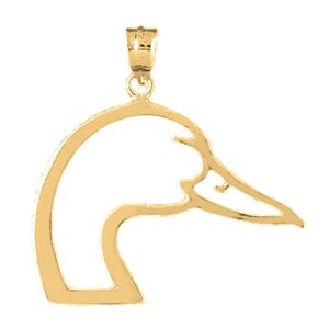 jewels obsession silver duck head pendant | 14k yellow gold-plated 925 silver duck head pendant