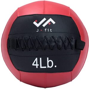 jfit wall ball, 4 lb, red/black