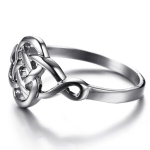 Jude Jewelers Stainless Steel Plain Classical Celtic Love Knot Ring (Silver, 6.5)