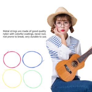 Ukulele Strings Set,4pcs/Set Colorful Nylon Strings Replacement Part Accessory for Ukelele