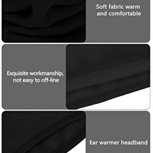 6 Pieces Fleece Ear Warmers Headband Winter Neck Gaiter (Black)