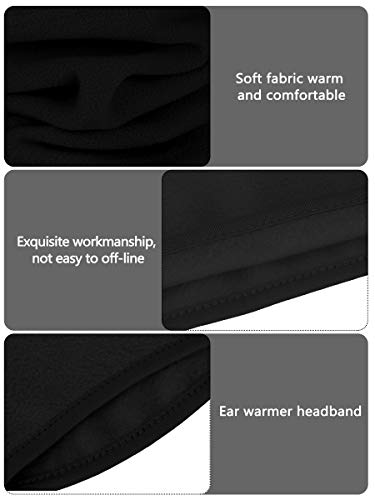 6 Pieces Fleece Ear Warmers Headband Winter Neck Gaiter (Black)