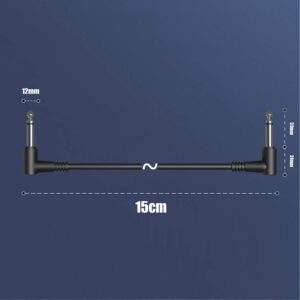 Guitar Patch Cable, Ancable 1/4 Inch Right Angle Pedals Cables for Insturment Effect Pedals (6 INCH, 6 Pack)