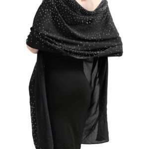 BANETTETA Shawls and Wraps for Evening Dresses - Dress Cover Up For Women (Black)