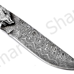 Smart & Sharp Custom Handmade Damascus Steel Hunting Knife/Skinning Knife AA-17287 (Natural Bone and Multi Color Wood)