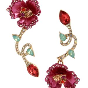 Betsey Johnson Floral Mismatch Earrings