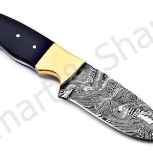 Smart & Sharp Custom Handmade Damascus Steel Hunting Knife/Skinning Knife AA-17292 (Black Micarta)