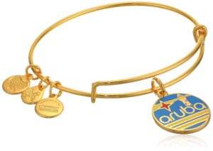 alex and ani replenishment 19 women's aruba ii charm bangle, shiny gold