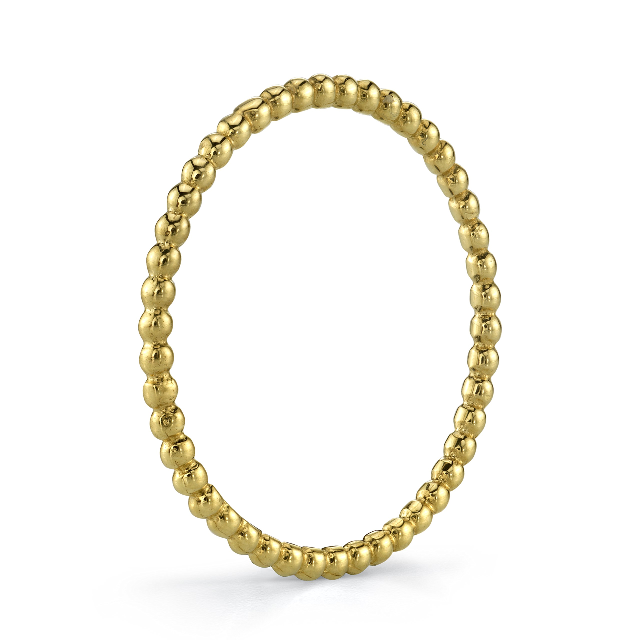 10k Dainty Yellow Gold Ball Chain Beaded Eternity Thin Band Size 8