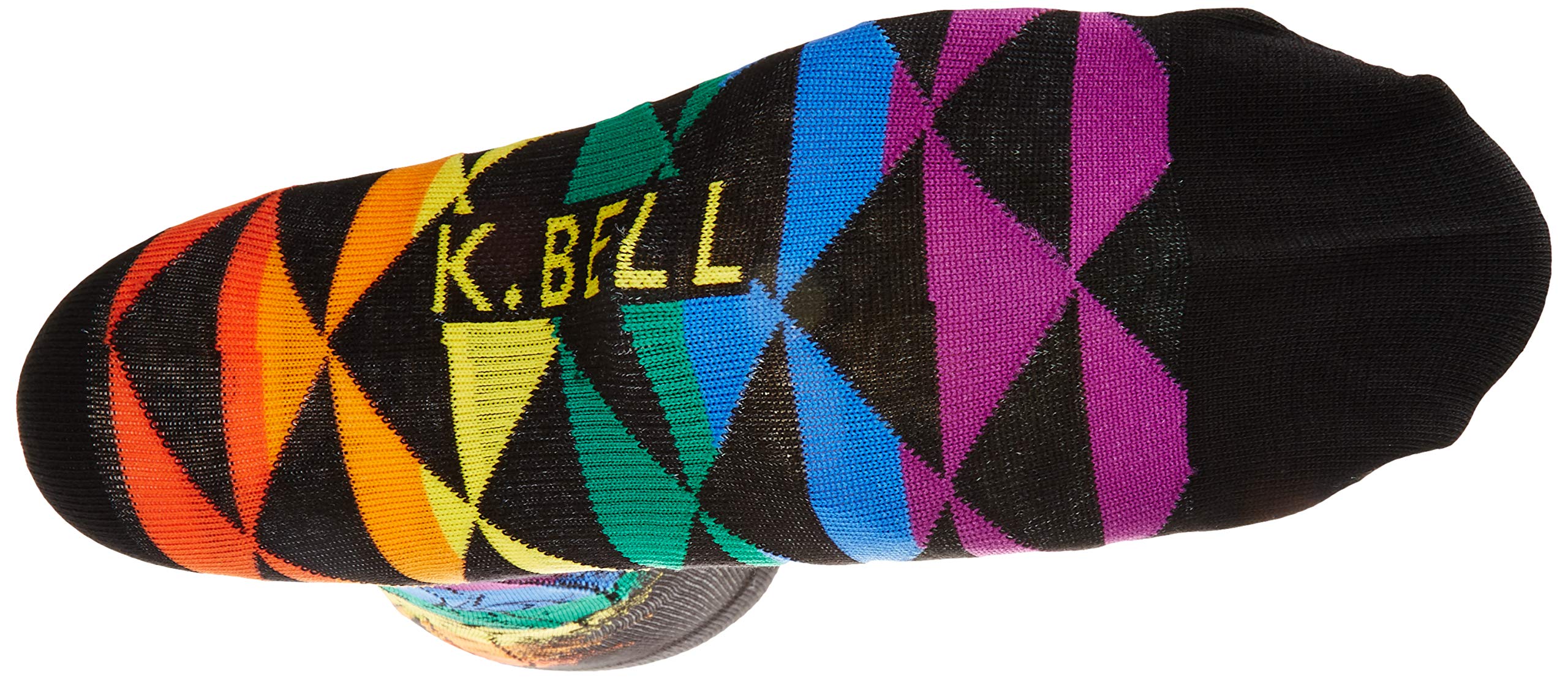 K. Bell Socks Men's Pop Culture Novelty Crew Socks, Pride (Black), Shoe Size: 6.5-12