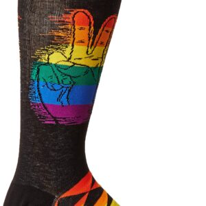 K. Bell Socks Men's Pop Culture Novelty Crew Socks, Pride (Black), Shoe Size: 6.5-12