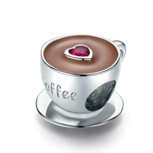 coffee cup charm 925 sterling silver mug charm love charm for pandora charm bracelet