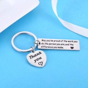 Gifts For Coworkers Friend Women Men Keychain Appreciation Gift Teacher Boss Thank You Gifts Christmas Presents For Her Him Leaving Farewell Good Bye Retirement Gift (Be proud of the work you do)