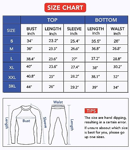 TEEPIRE Mens Thermal Underwear Set with Lightweight Ultra Soft Fleece Lined,Long John Set, Skiing Base Layer (Medium) Black