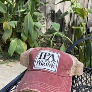 VINTAGE LIFE Distressed Baseball Caps Funny Trucker Hats with Sayings, Unisex (IPA Lot (Dark red))