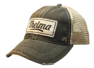 vintage life best friends baseball cap for women funny trucker hat cute distressed ball caps (thelma, black)