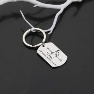 Gzrlyf T-rex Keychain I Love You Thiiiiis Much Funny Dinosaur Gifts for Couples Parents Dinosaur Lover (I love you thiiiiis much)