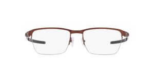 oakley men's ox5099 tincup 0.5 ti square prescription eyewear frames, brushed grenache/demo lens, 51 mm