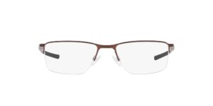 oakley men's ox3218 socket 5.5 rectangular prescription eyewear frames, brushed grenache/demo lens, 52 mm