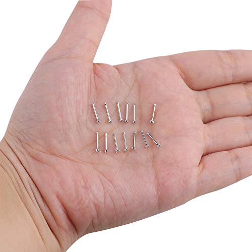 Sllaiss 12Pcs Nose Studs Rings Made with Austrian Crystal Piercing Pin Body Jewelry 1.5mm Surgical Stainless Steel 4 Prongs Setting Nose Stud Piercing Jewelry Set